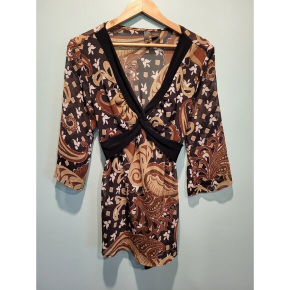 Serenade | Tops | Sere Nade Y2k Brown Paisley Babydoll Tie Back Top Sz L Retro | Poshmark